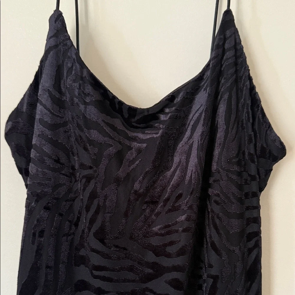 wild fable | Dresses | Black Velvet Zebra Print Strappy Stretch Maxi ...